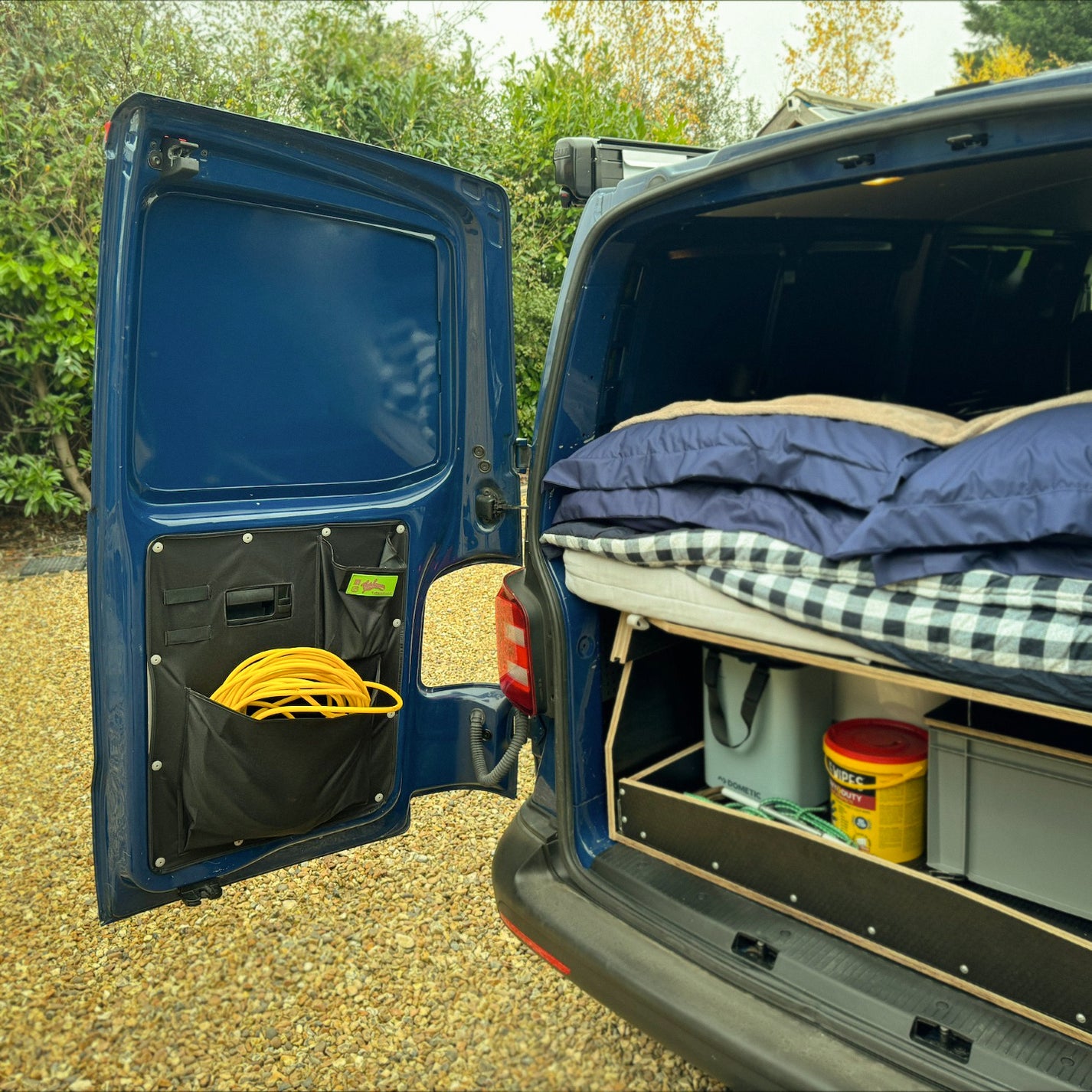 VW T5 / T6 Barn Door Storage Pocket Organiser – Fuel Lagoon